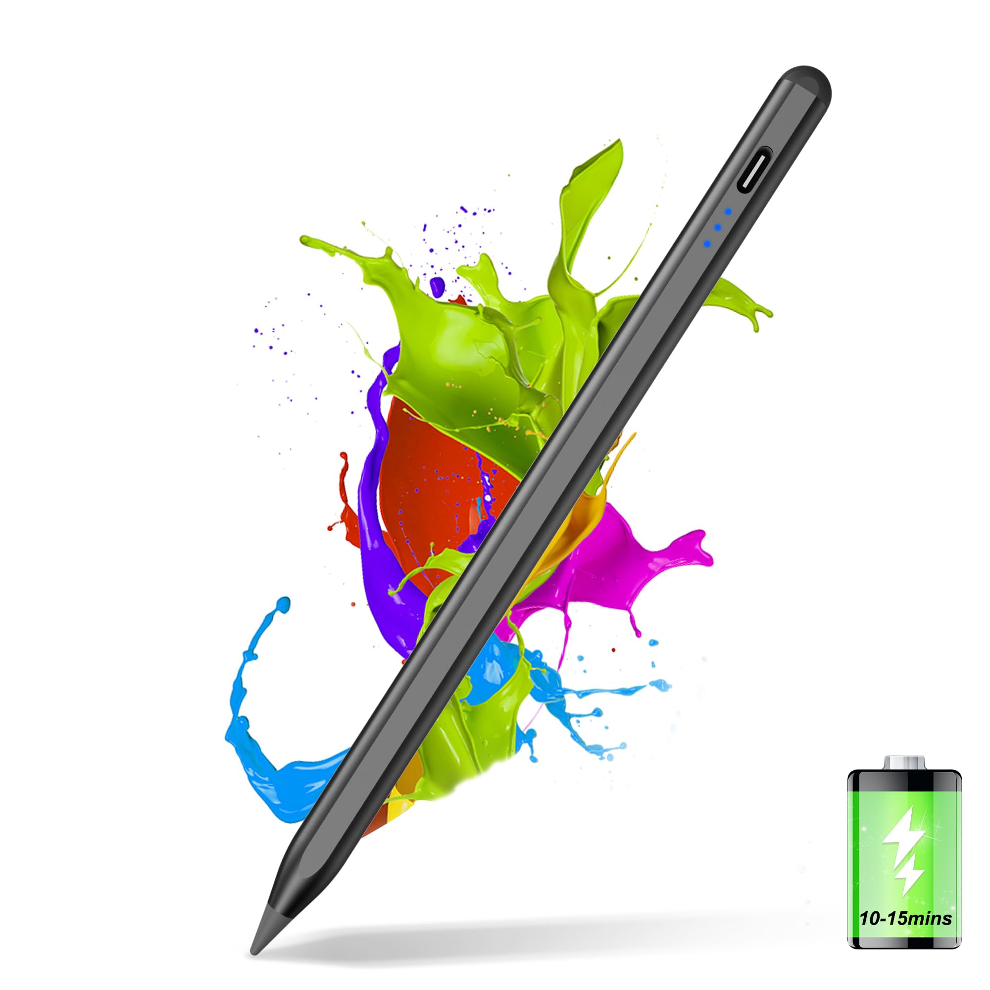 Stylus Pen for iPad with Palm Rejection, 25mins Charge, Kailfee Apple Pencil Apple Pen for iPad 2018-2023, iPad Mini 6/5th Gen, iPad Pro 11&12.9, iPad Air 3/4/5, iPad 6/7/8/9th Gen, White