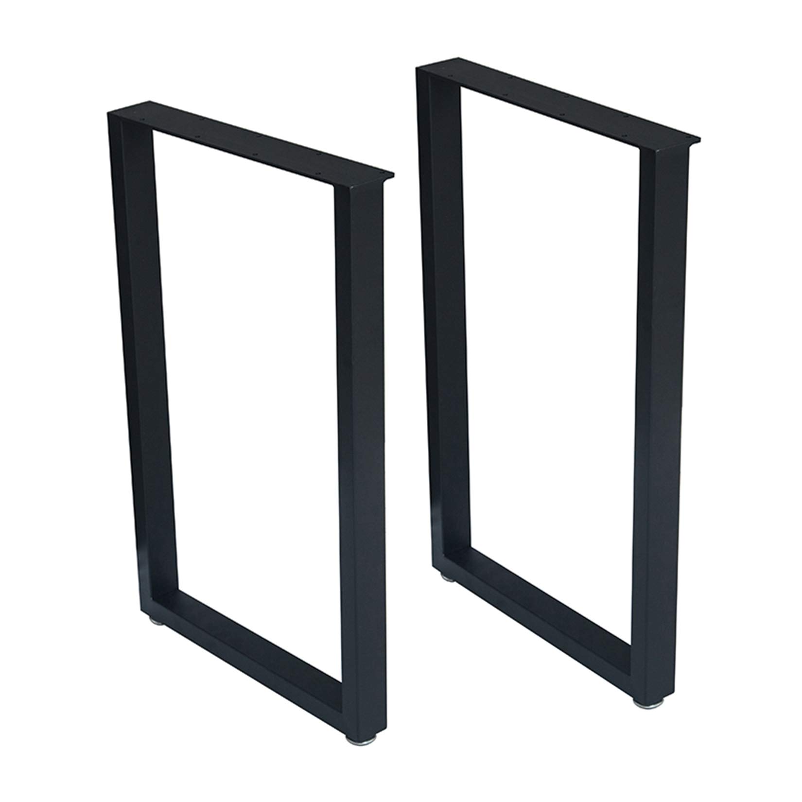 MDEPYCO 2 Pack Industrial Rustic Furniture Legs 28” H x 17.7” W Decory Square Table Legs,Heavy Duty Metal Desk Legs,Dining Table Legs, DIY Brackets Bench Legs(Only Legs Without Board, Black)
