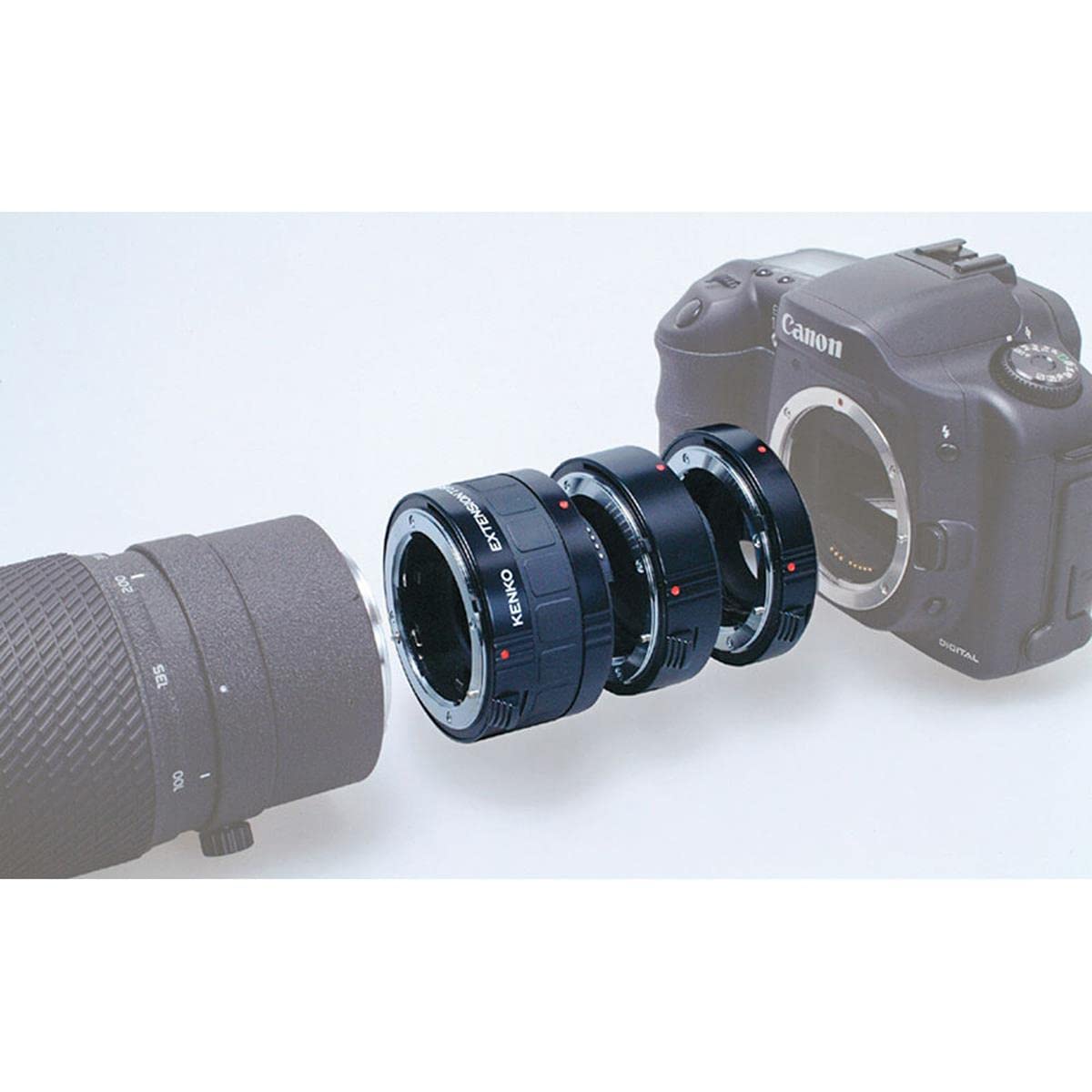Kenko Auto Extension Tube Set DG 12mm, 20mm, and 36mm Tubes for Nikon AF Digital and Film Cameras - AEXRUBEDGN