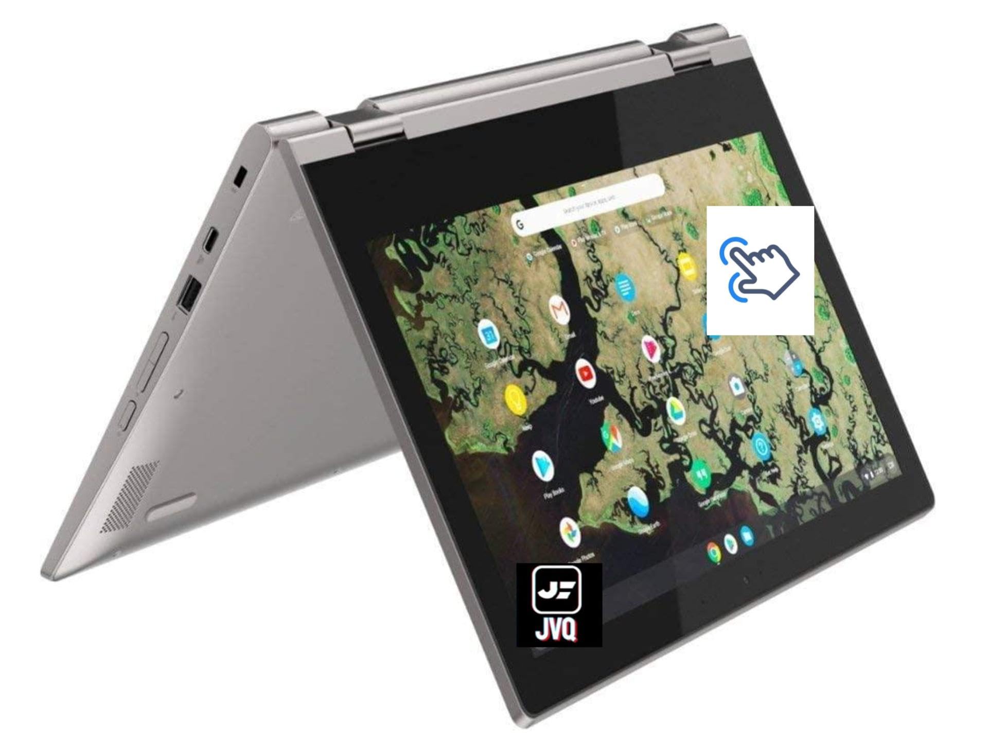 Lenovo Chromebook C340 2-in-1 Convertible Laptop, 11.6" HD Touchscreen, Intel Celeron N4000, 4GB DDR4 RAM, 32GB eMMC+ 128GB card, WiFi, Bluetooth, Webcam, USB Type-C, Chrome OS, Platinum Gray JVQ MP