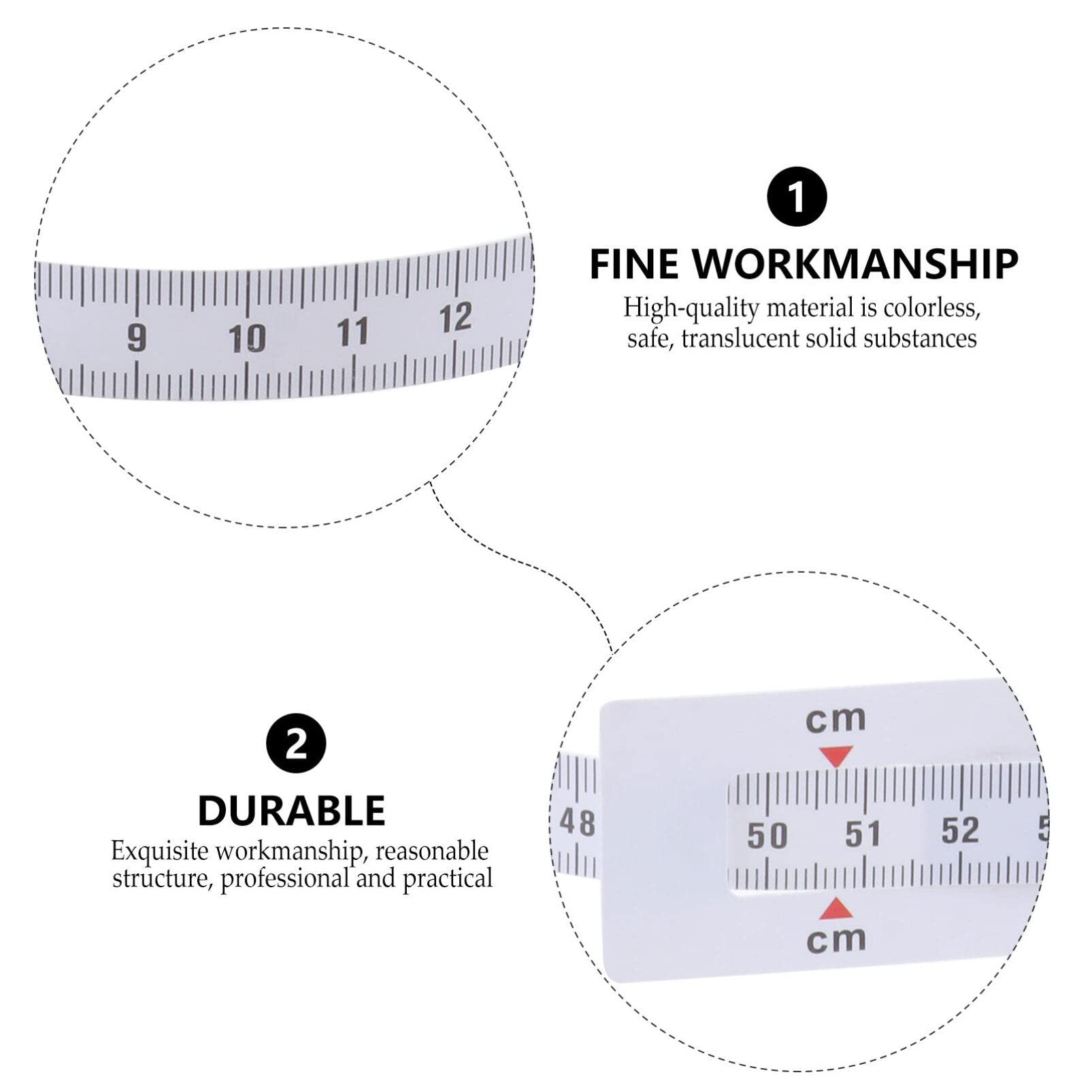 TEHAUX Head Circumference Measuring Tape, Measure Rulers for Pediatrics, Plastic, Reusable, Non- Stretchable with End Insert (6Pcs 22inch)