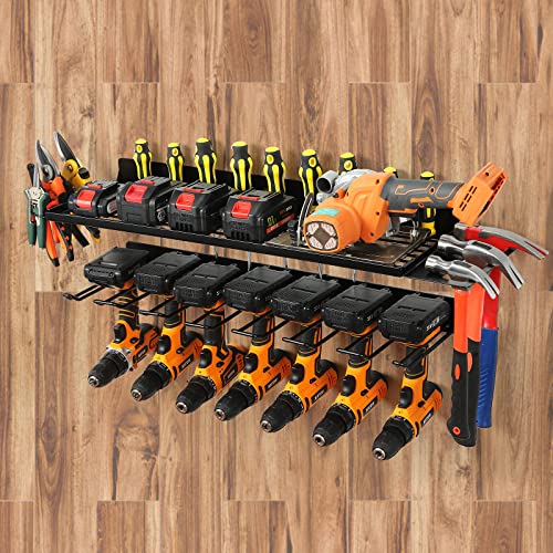UU-Major Power Tool Organizer for Garage Organization,Drill Holder Wall Mount for Tool Stoarge,Tool Organizers and Garage Storage Shelves for Charging.Heavy Duty With 7 Holdersā¦