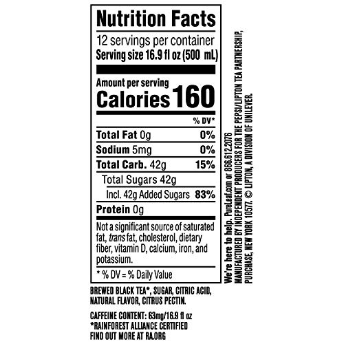 Pure Leaf Iced Tea, Raspberry 18.5 Fl Oz (Pack of 12)