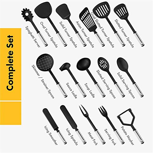 Lorier Kitchen Utensil Set 40-Piece Cooking Utensils Nylon and Stainless Steel Utensil Set Nonstick Spatula Set Cooking Tool Set Gift