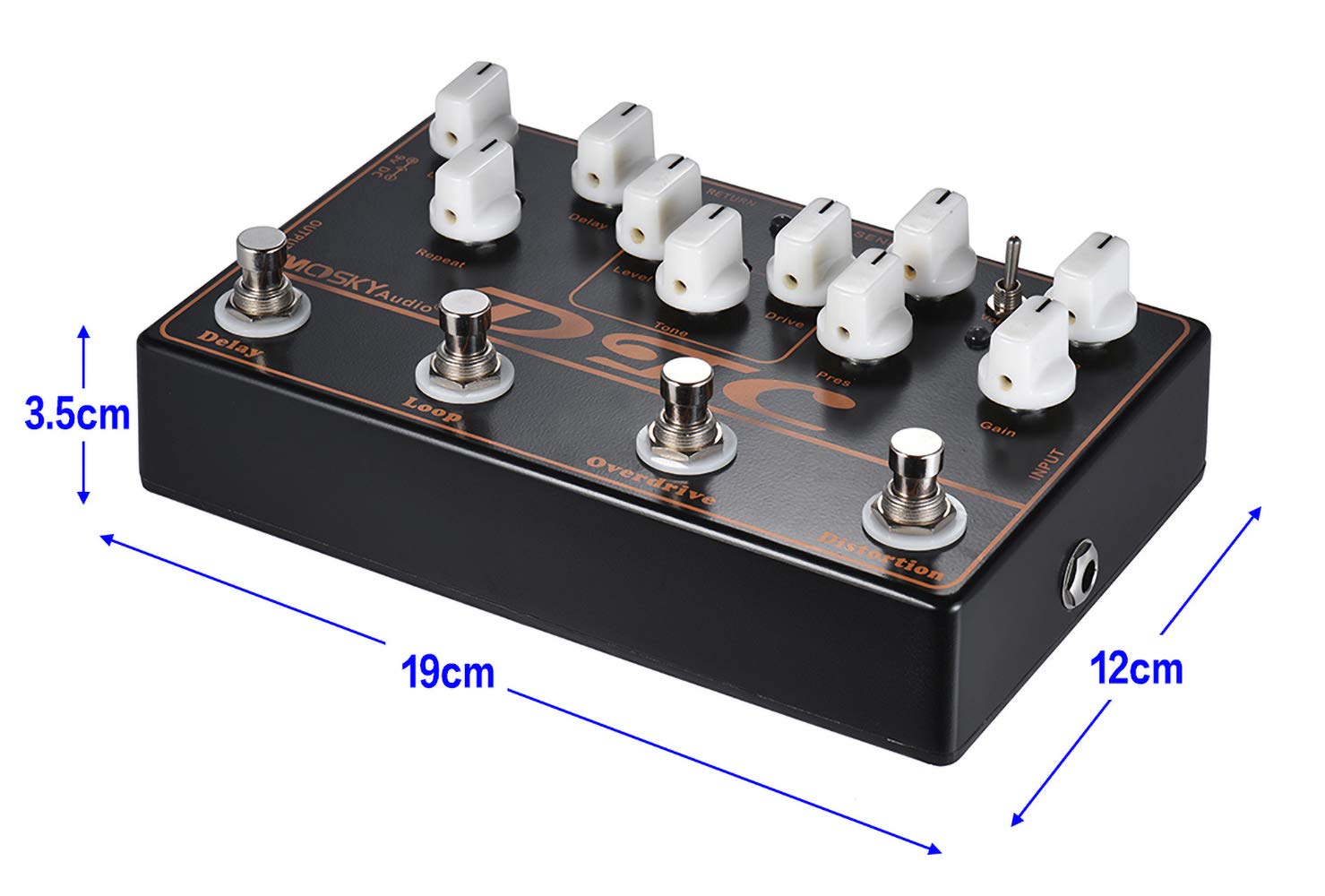 Moskyaudio DTC Multieffects Processor Multi-functional Pedal with Distortion Overdrive Loop Delay Effects in 1 Unit