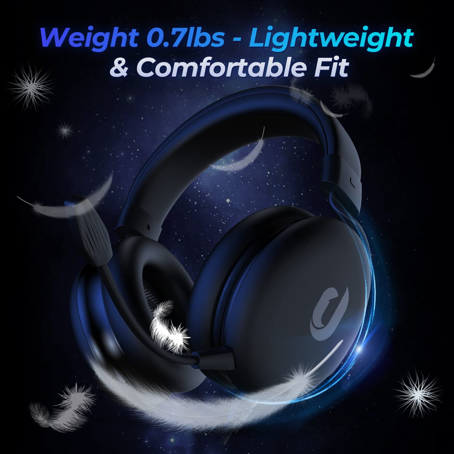 SENZER Gaming Headset with Microphone - 7.1 Surround Sound, Lightweight & Ultra-Soft Memory Foam Cushion, Detachable Noise Canceling Mic - for PC PS4 PS5 Xbox One, Xbox Series X|S, Switch Mobile