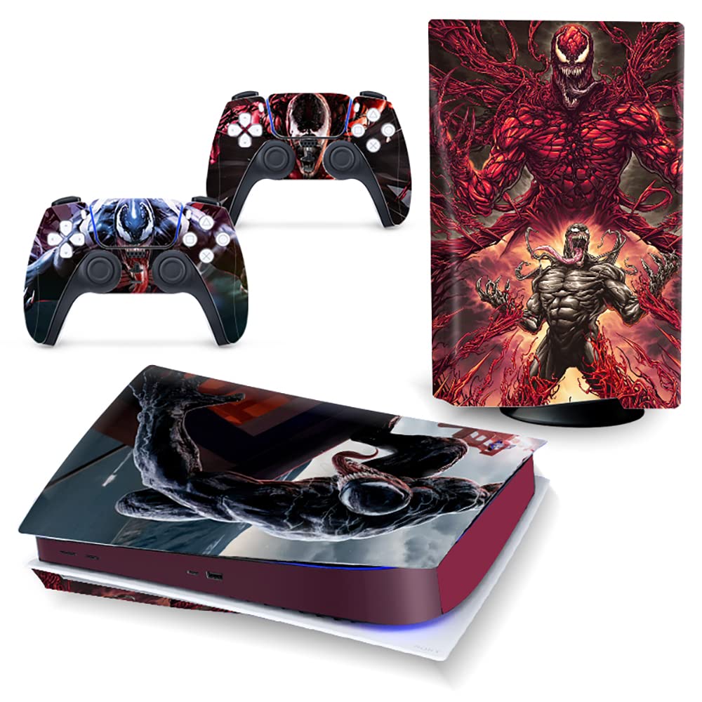 Skins for PS5 Console and Controller Disk Edition,Stickers and Wraps for Playstation5 Console and Cotrolloers Disc Version,Durable Scratch ,Resistant Bubble-Free,Model B