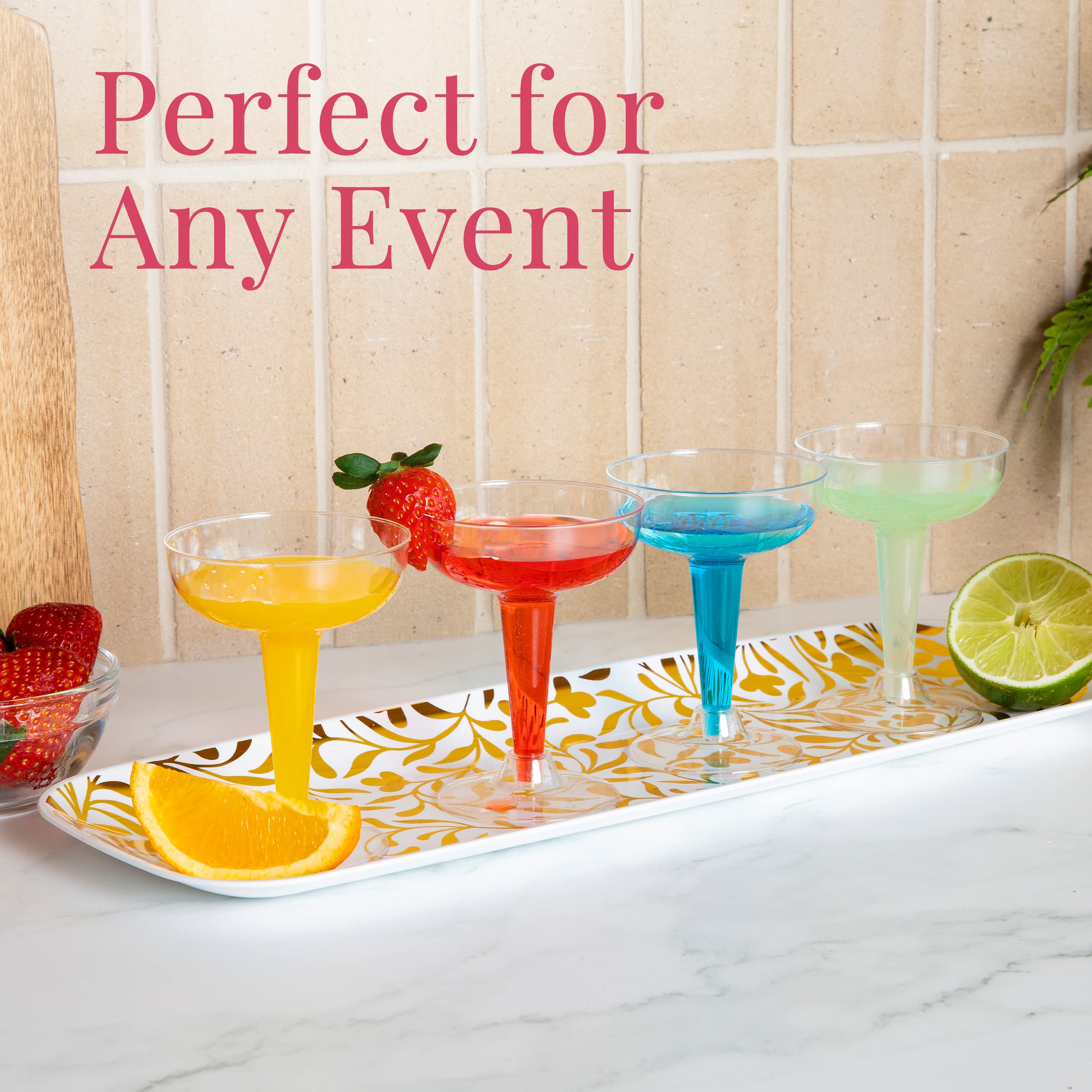 Prestee Disposable Serving Trays and Platters for Serving Food, 3pk - Gold Serving Tray, Plastic Serving Trays for Party, Plastic Serving Platter, Dessert Trays for Dessert Table for Christmas Holiday