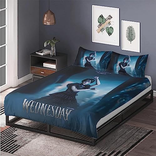 yasedse Wednesday TV Girl Bedding Sets,Ultra Soft Microfiber Microfiber Duvet Cover Set 3 Pieces with 1 Duvet Cover + 2 Pillowcases,Beding Set