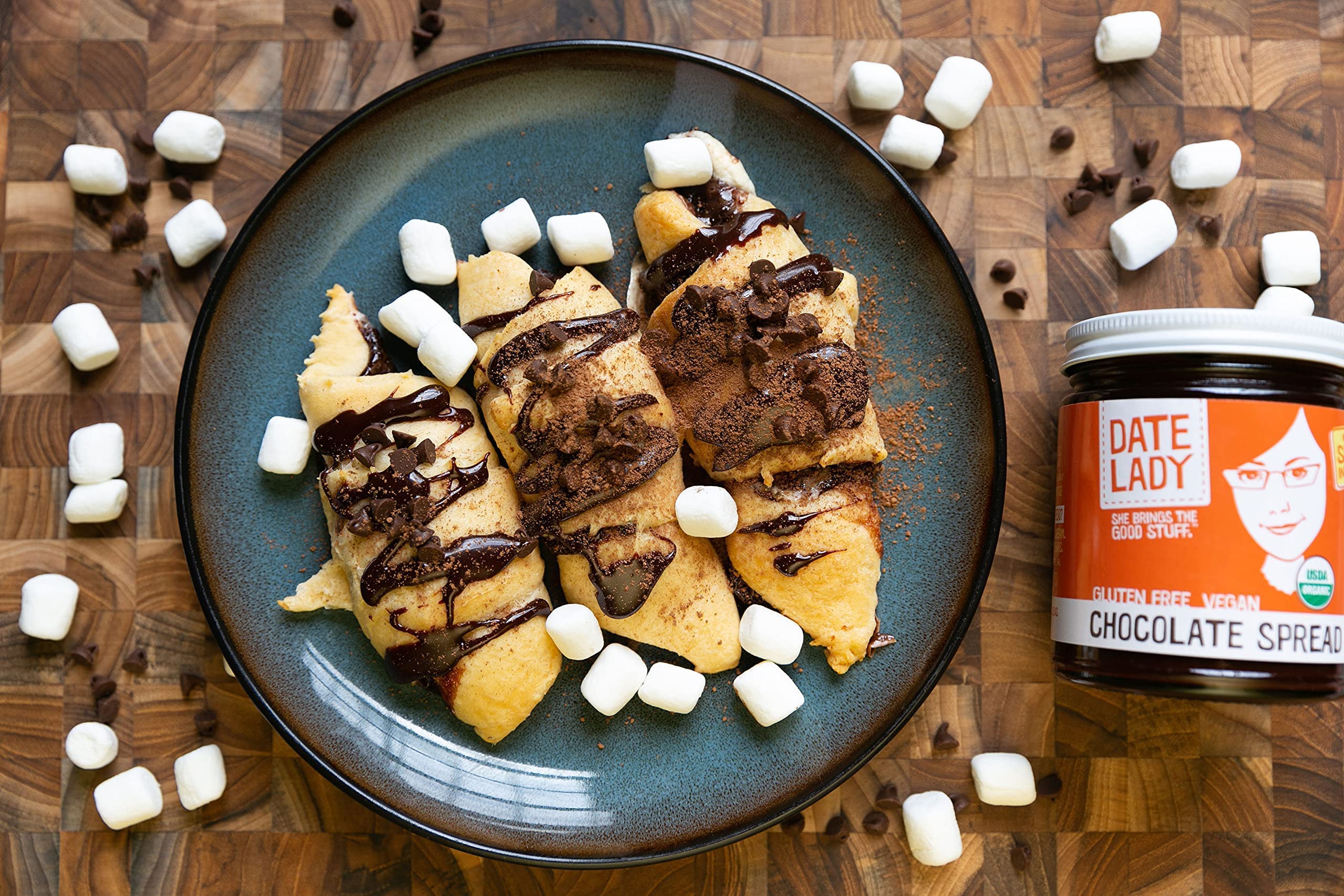 Organic Chocolate Date Spread | Vegan, Paleo, Gluten Free & Kosher, No Added Sugar, No Preservatives (1 Jar) Cocoa Spread Perfect For Dipping Fruit and Using as a Sauce on Ice Cream.