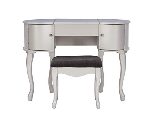 Linon Paloma Vanity Set, 30" x 40.5" x 19.25", Silver