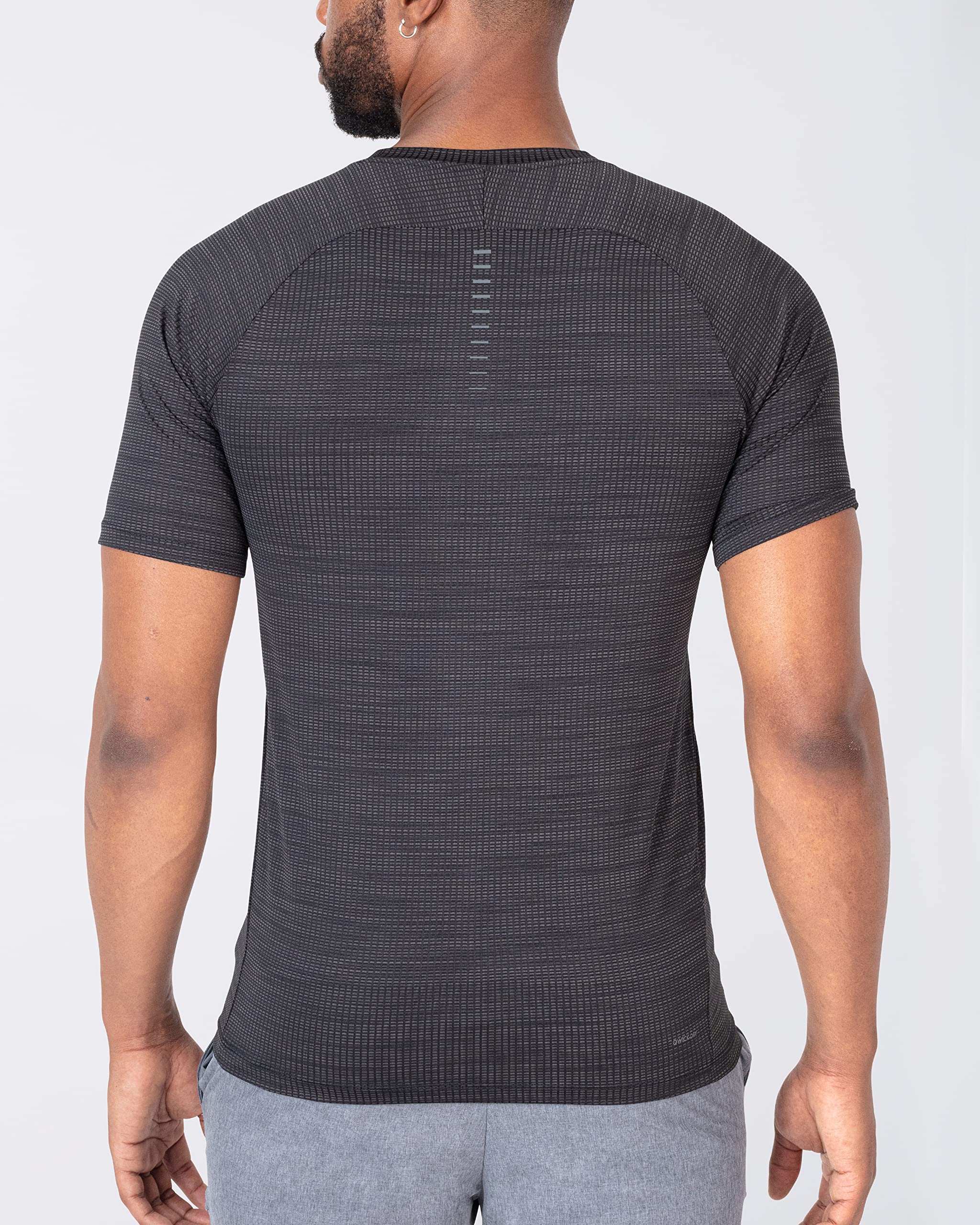 Skora Men's Running Shirt- Performance Quick Dry Athletic Slim Feet Tee Shirt Top (Slate Heather, Small)