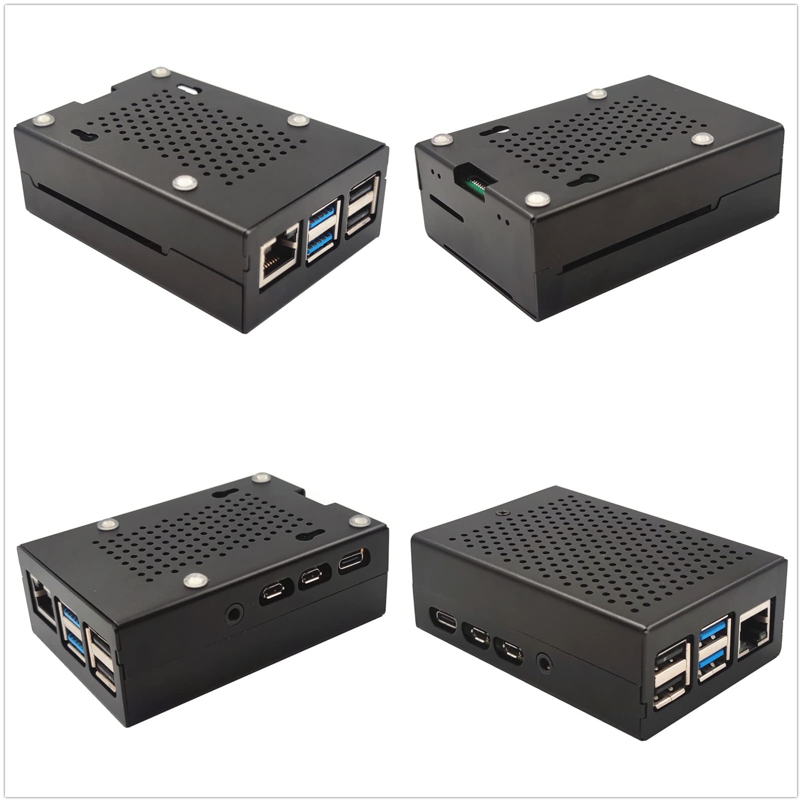 WEIYIXING Raspberry Pi 4 Metal Case with Cooling Fan, Aluminum Alloy Case Compatible with Raspberry Pi 4 Model B (Black)