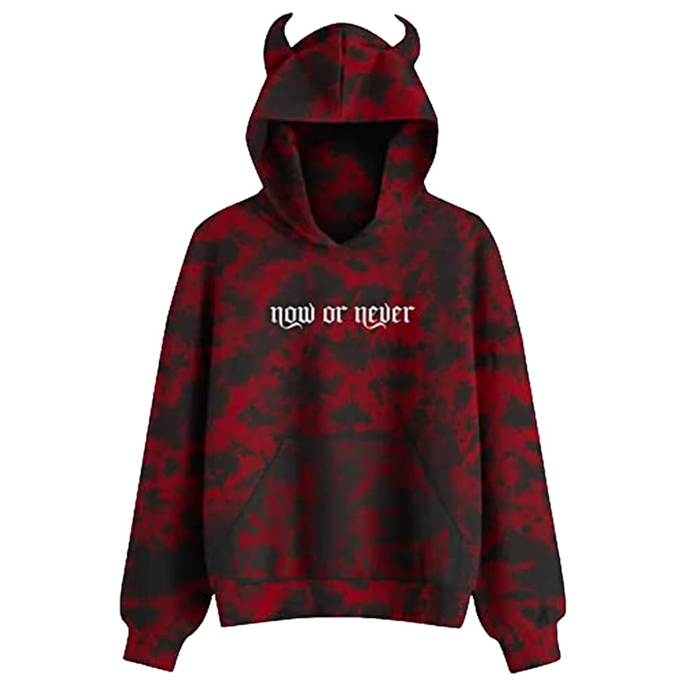 MARLLEGEBEE XPLR Colby Brock Horns Red Tie Dye Shatter Hoodies Jogger Pants Sam and Colby Sweatshirts+Sweatpants