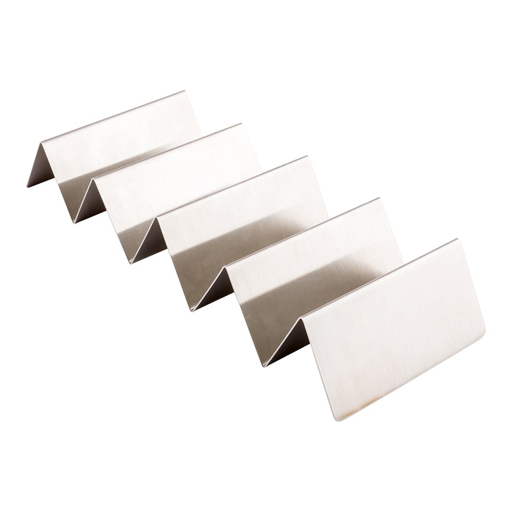 Restaurantware 10.7 Inch x 4 Inch Taco Stand 1 Holds 4 Tacos Taco Rank - Reversible Dishwasher Safe Stainless Steel Taco Holder For Hard Or Soft Shells