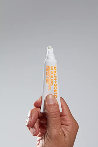 Malin + Goetz SPF 30 Lip Balm, 0.3fl oz, 10ml – Water Resistant Lip Moisturizer, SPF Lip Balm, Sun Protection Lip Care Products, Sunscreen for Lips, Lip Treatment