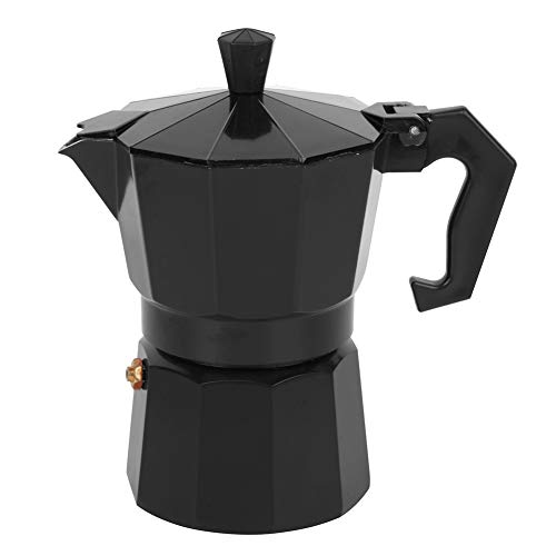 Stovetop Espresso Maker, Classic Stovetop Espresso Maker 6‑Cup Capacity Aluminum Coffee Machine Moka Pot for Office Home Use Moka Maker for Gas or Electric Stove Top(Black)