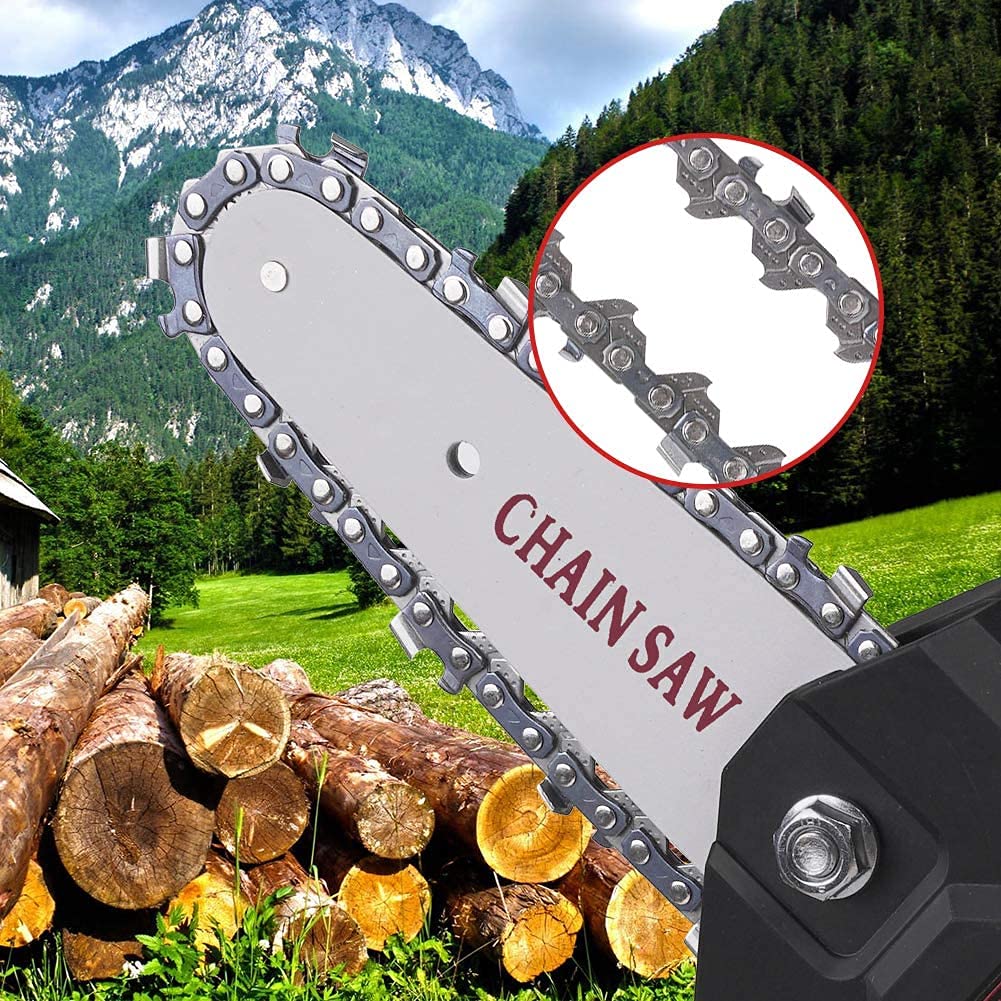 Mini Chainsaw, 4-Inch Cordless Battery Mini Chainsaw Portable Electric Chainsaw, Pruning Shears Chainsaw for Garden Bush Tree Branch Wood Cutting(2Pcs Batteries)