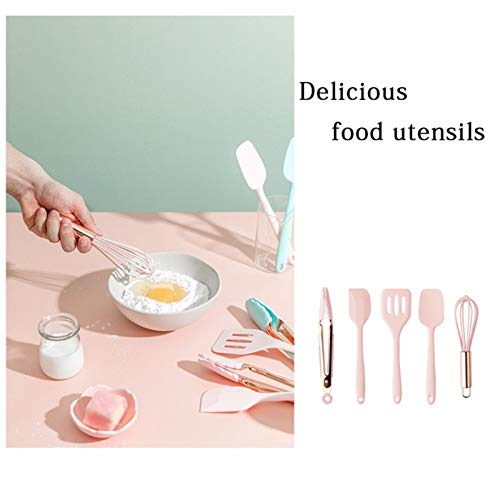 LMMDP Silicone Utensils Set Cooking Kitchenware Set Tongs Spatula Soup Spoon Non-stick Shovel Oil Brush Kitchen Tool