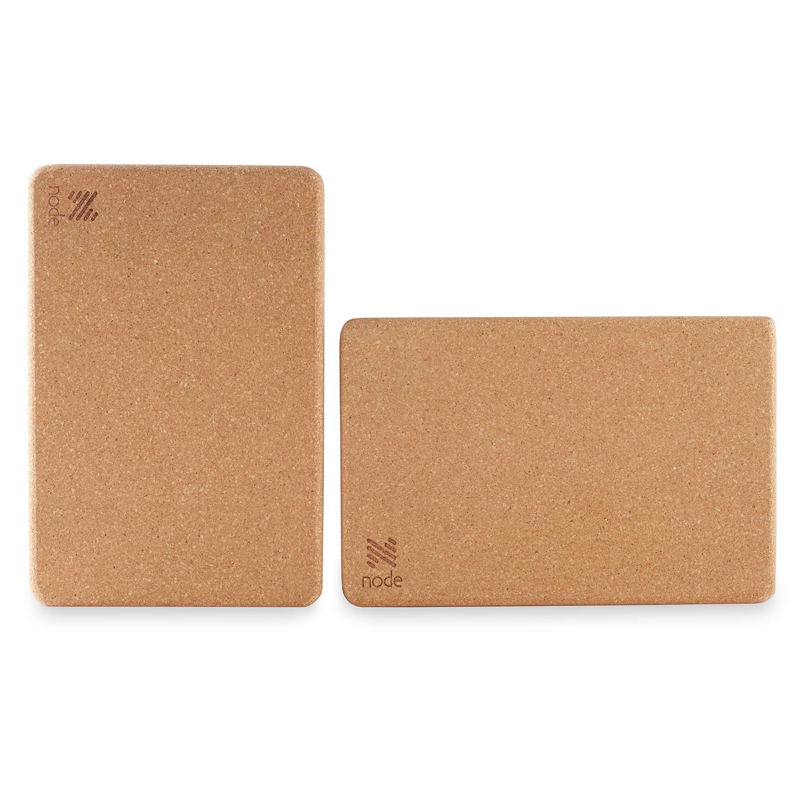 Node Fitness Premium Yoga Block (Set of 2) - 3 Inch Thick Cork Brick