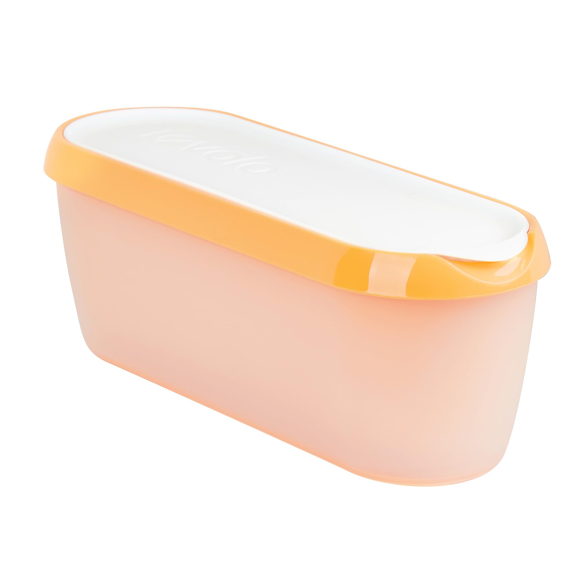 Tovolo Glide-A-Scoop Ice Cream Tub, 1.5 Quart, Insulated, Airtight Reusable Container With Non-Slip Base, Stackable on Freezer Shelves, BPA-Free, Orange Crush