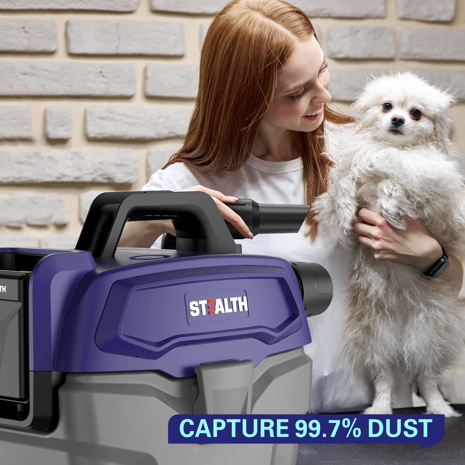 Stealth Wet/Dry Vacuum 5 Gallon, 5.5 Peak HP Shop Vacuum with Blower & Drain Port for Home, Garage, Car, Workshop,ECV05P2