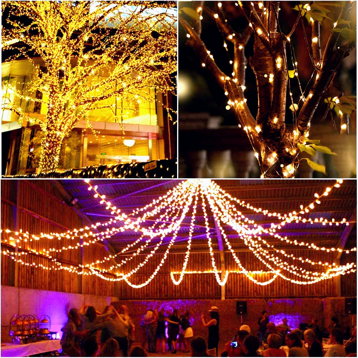 MAOKOT Solar Christmas Lights, 200 LED Solar String Lights ,72ft 8 Modes Solar Fairy Lights,Copper Wire Solar Christmas Lights for Garden Patio Party Christmas Lights(Warm White)