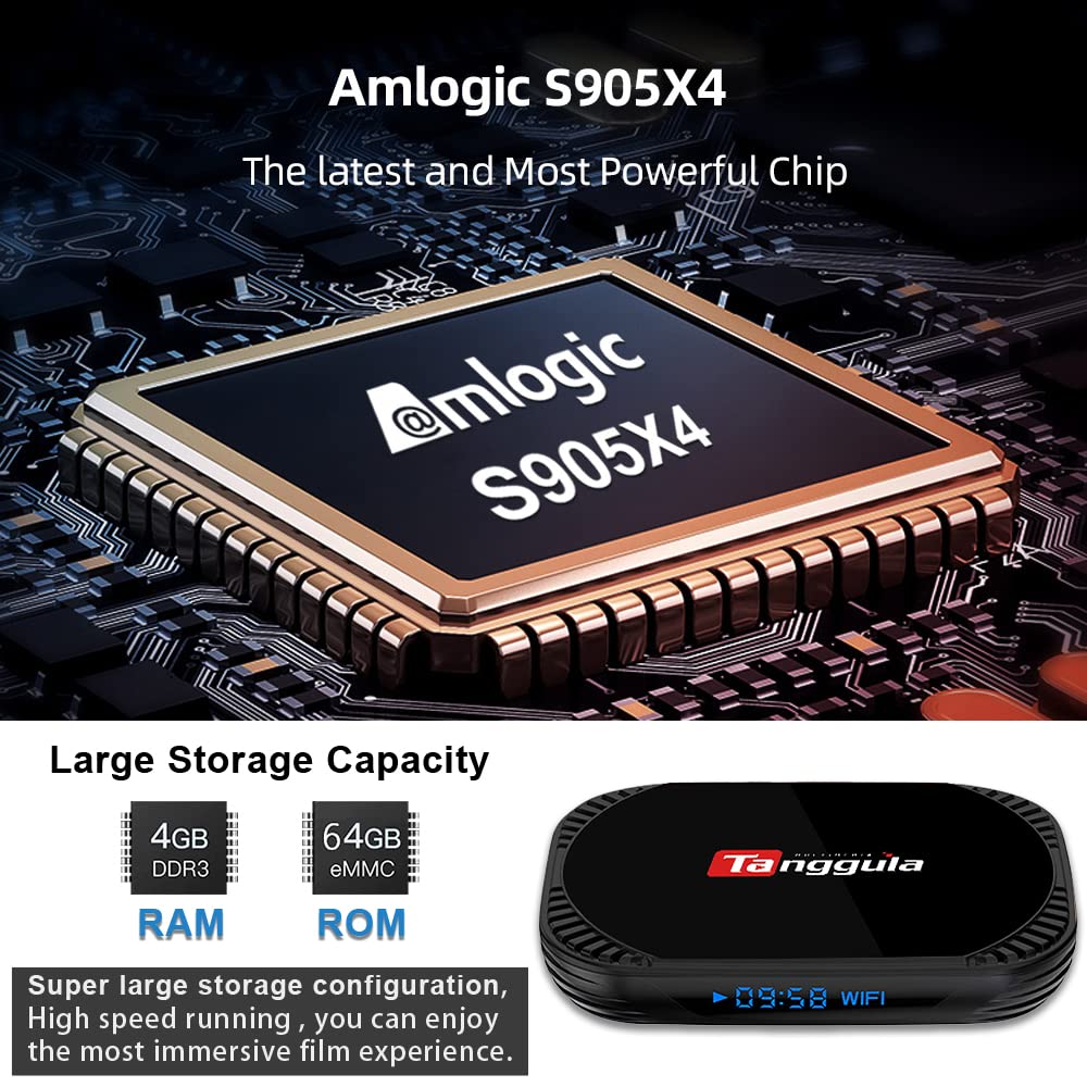 X-verse Tanggula X5 TV Box, 2022 New Android TV Box, 4GB+128GB Android 11.0 Streaming Device with Latest Dual Band WiFi 2.4GHz/5GHz Free Backlit Mini Keyboard