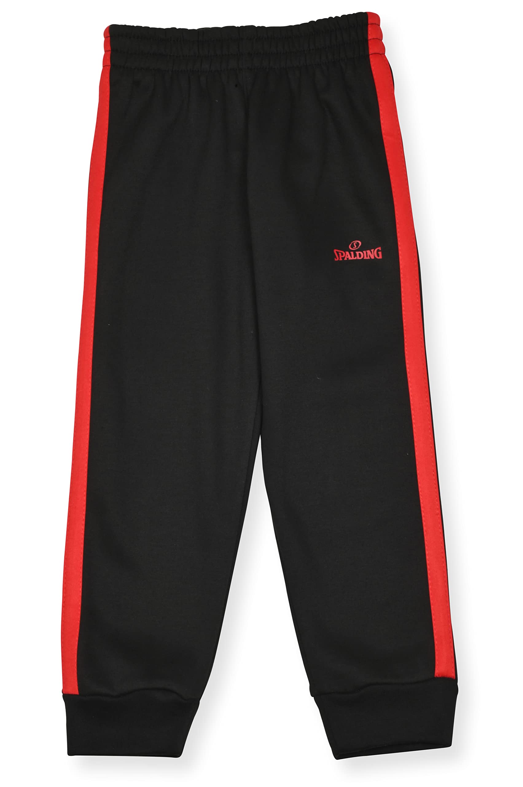 Spalding Boys Hoodie and Jogger Pants Fleece 2-Piece Set, Red/Black, 5/6