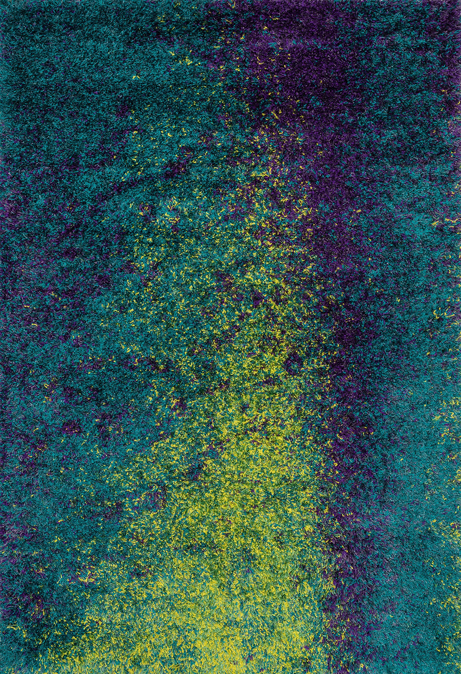Loloi II Barcelona Shag Collection BS-03 Peacock/Lime, Shags 7'-7" x 10'-5" Area Rug,BARCBS-03PXLL77A5