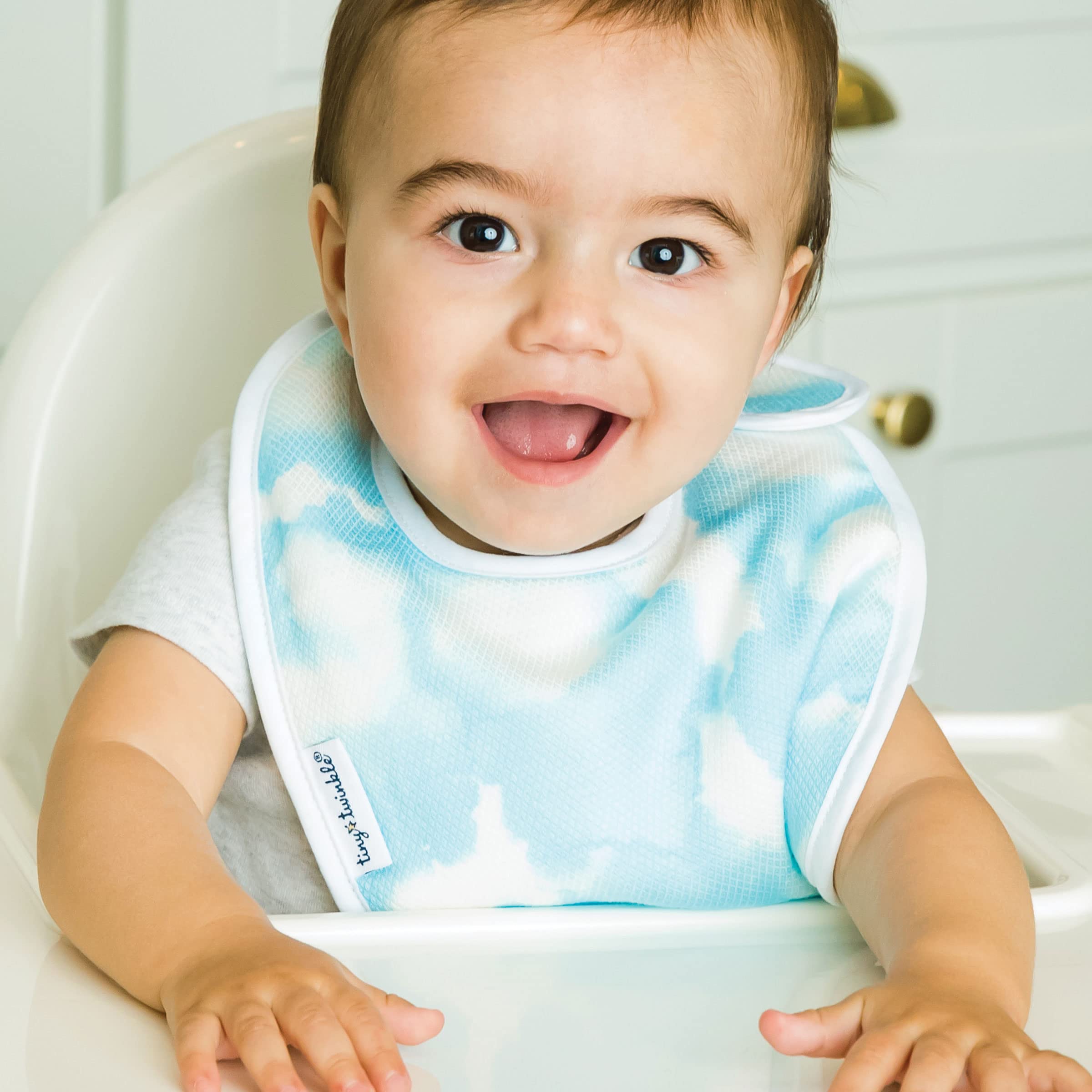 Tiny Twinkle Baby Feeding Bibs 5 Pack Set - Absorbent and Waterproof Baby Bibs for Feeding Infants (Cacti 5-Pack)