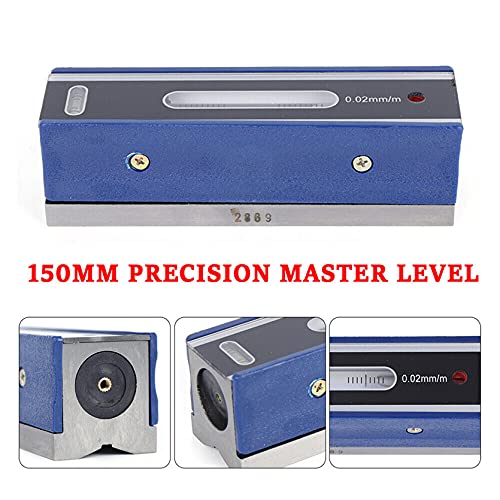 TINVHY 6 Inch Master Precision Level in Fitted Box for Machinist Tool, Cast iron body with Wooden Case