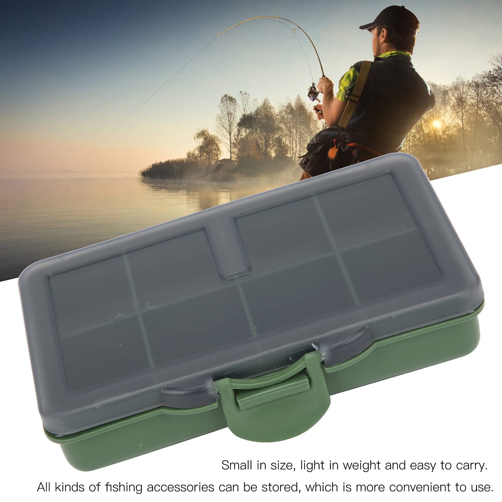 Mini Storage Box for Fishing, Easy Carry Tackle Storage Box Convenient Use 4.1x2.8x1.0 in for Organizing Fishing Accessories(8 cells)