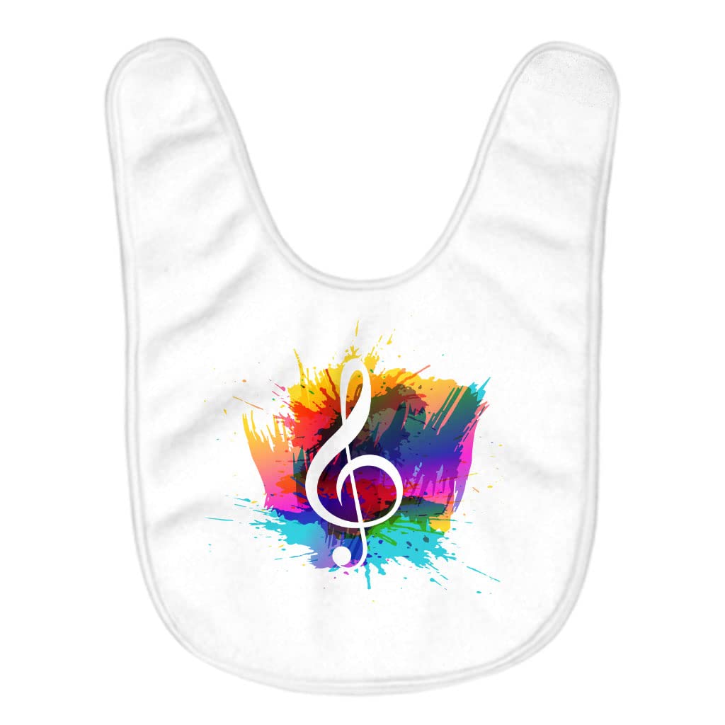 Treble Clef Design Baby Bibs - Music Key Baby Feeding Bibs - Colorful Bibs for Eating