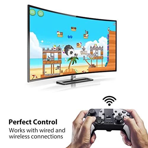 Switch Controller for Nintendo Switch/Switch Lite, Bluetooth Connection with Dual Motors Vibration and Gyro Axis Function