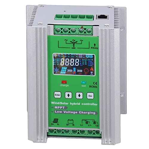 Wind Solar Hybrid System MPPT Charge Controller with Dump Load, 12V/24V/48V MPPT Boost Charge Regulator, 1000W Wind 1000W Solar, for Wind Solar Hybrid System(DC12V 24V 48V)