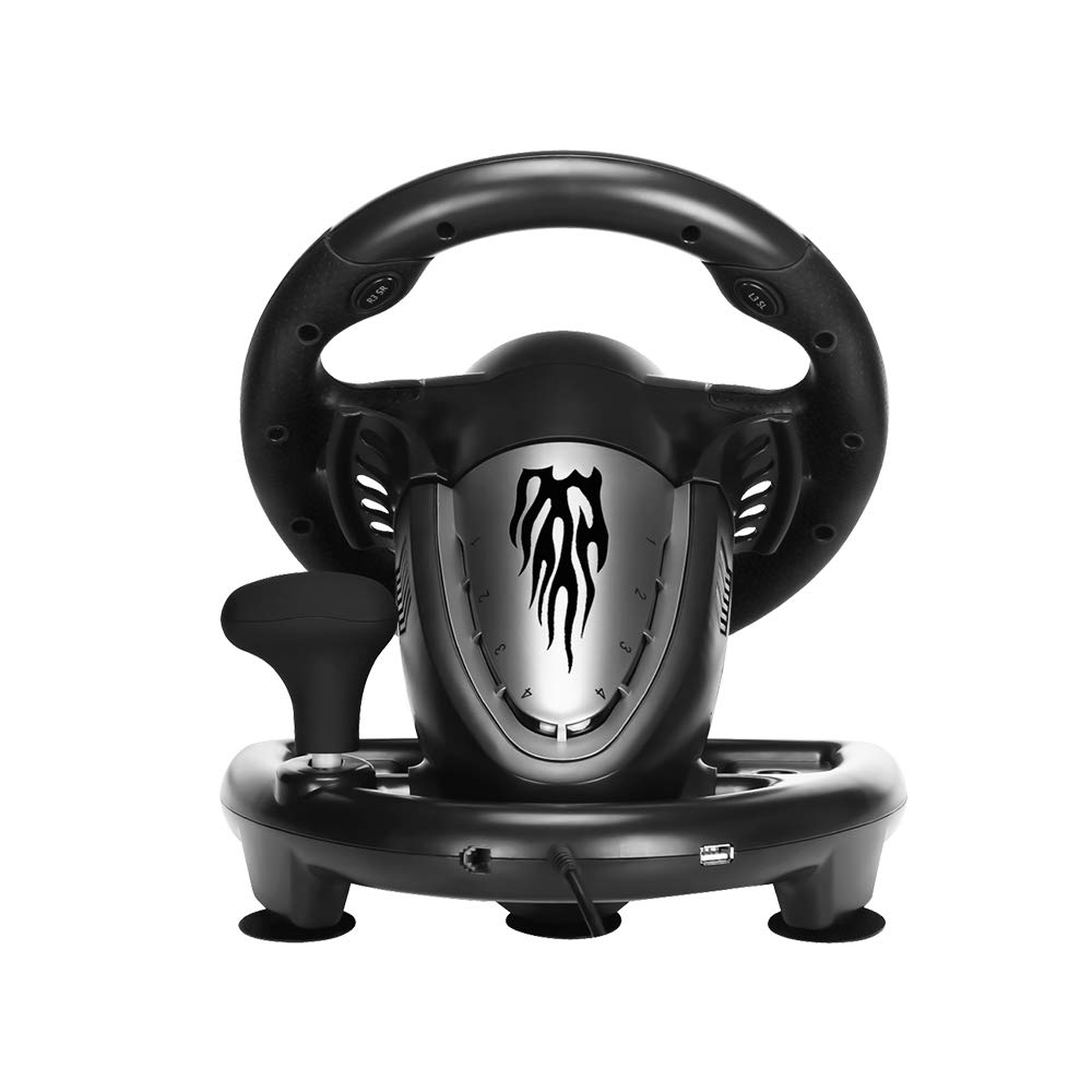 PXN V3III PC Steering Wheel 180 Degree Universal USB Car Racing Game Racing Wheel with Pedals for PS3, PS4, Xbox One,Xbox Series X/S, Switch Black(Used - Like New)