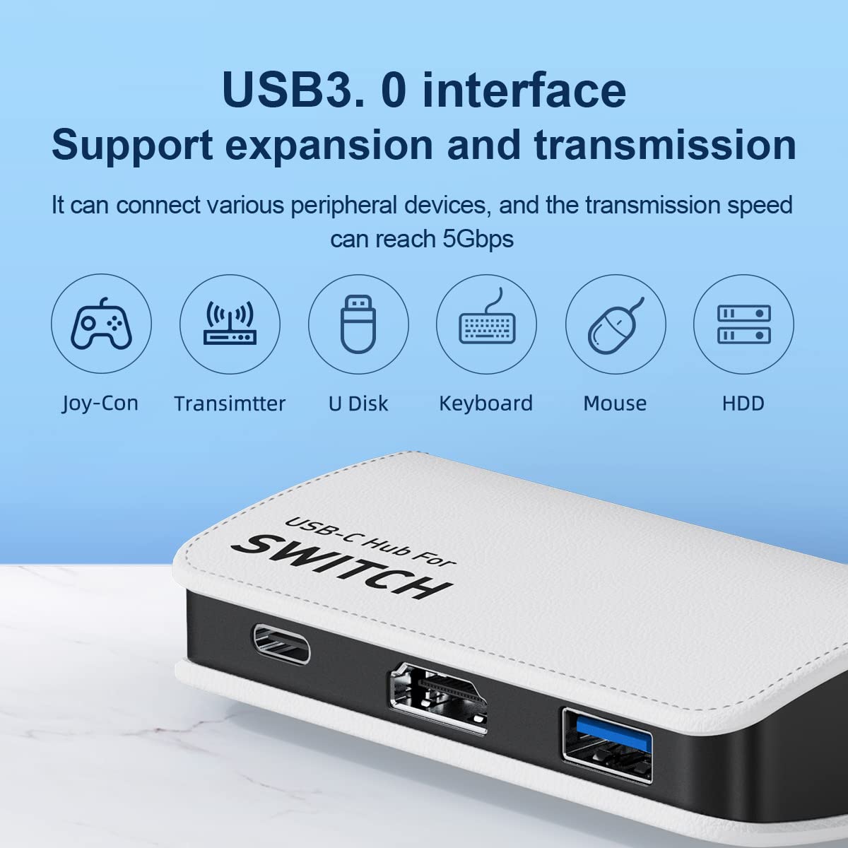 Switch Dock for Nintendo Switch OLED, Hagibis Portable Leather Shell TV Dock Charging Docking Station with RJ45, HDMI and USB 3.0 Port Replacement Base Doc USB C to HDMI TV Adapter for MacBook Pro Air