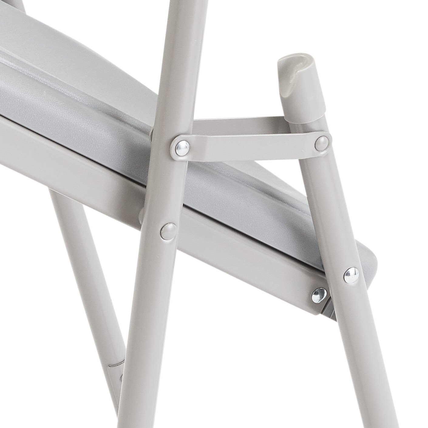 National Public Seating 800 Series Steel Frame Premium Light Weight Plastic Seat and Back Stacking Folding Chair with Double Brace, 480 lbs Capacity, Grey