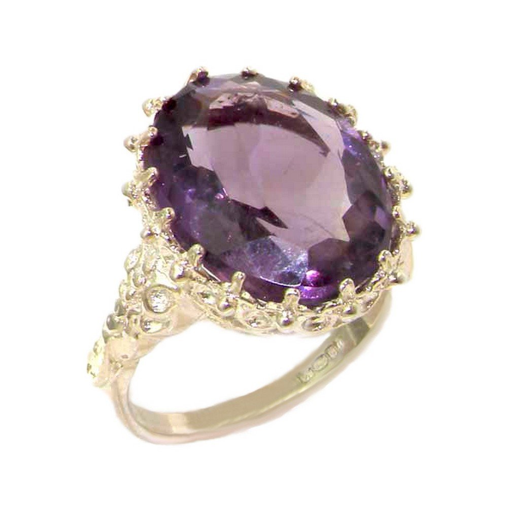 LetsBuyGold 925 Sterling Silver Natural Amethyst Womens Promise Ring - Size 6.5