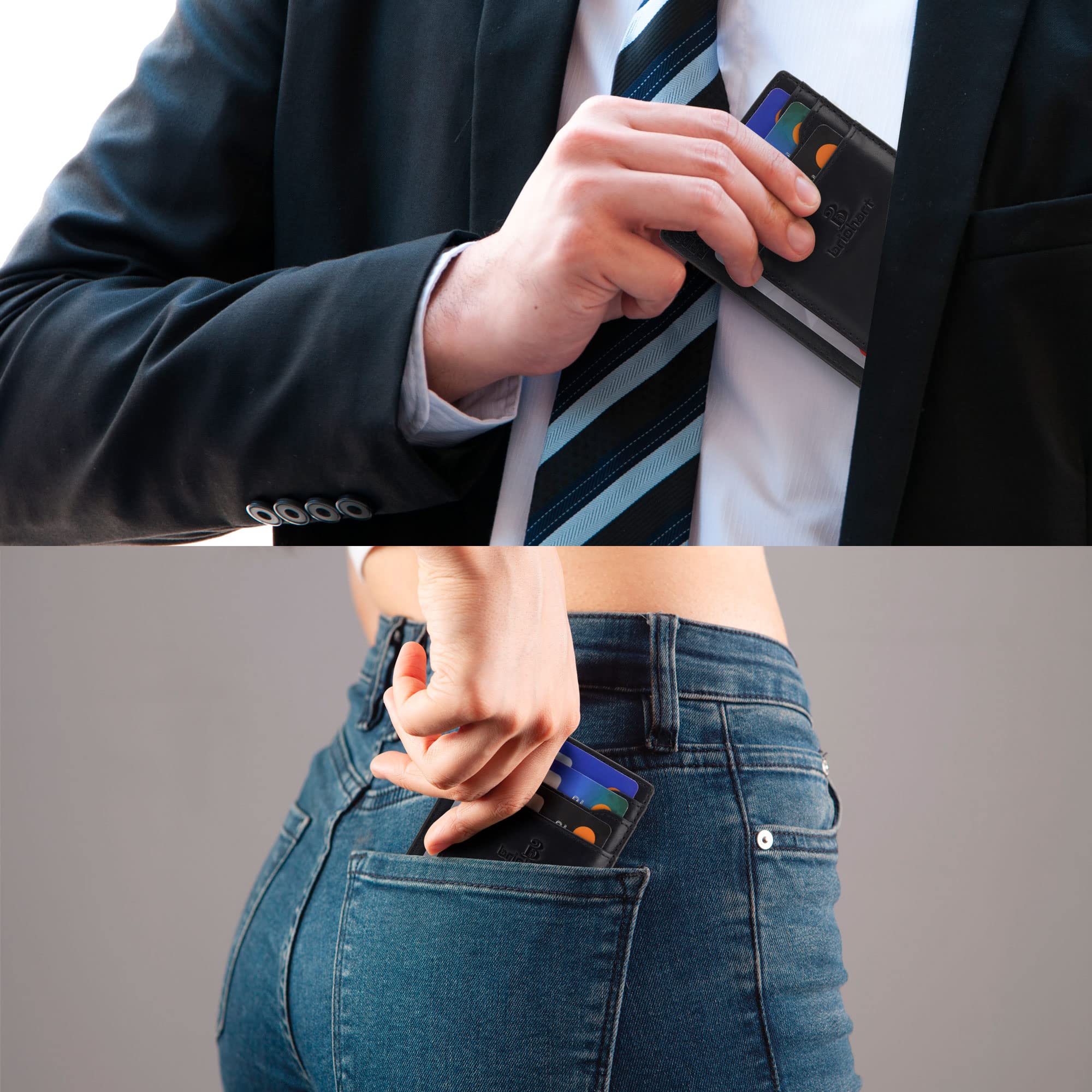 Slim Wallet with RFID Blocking Minimalist Credit Card Holder for Men Women