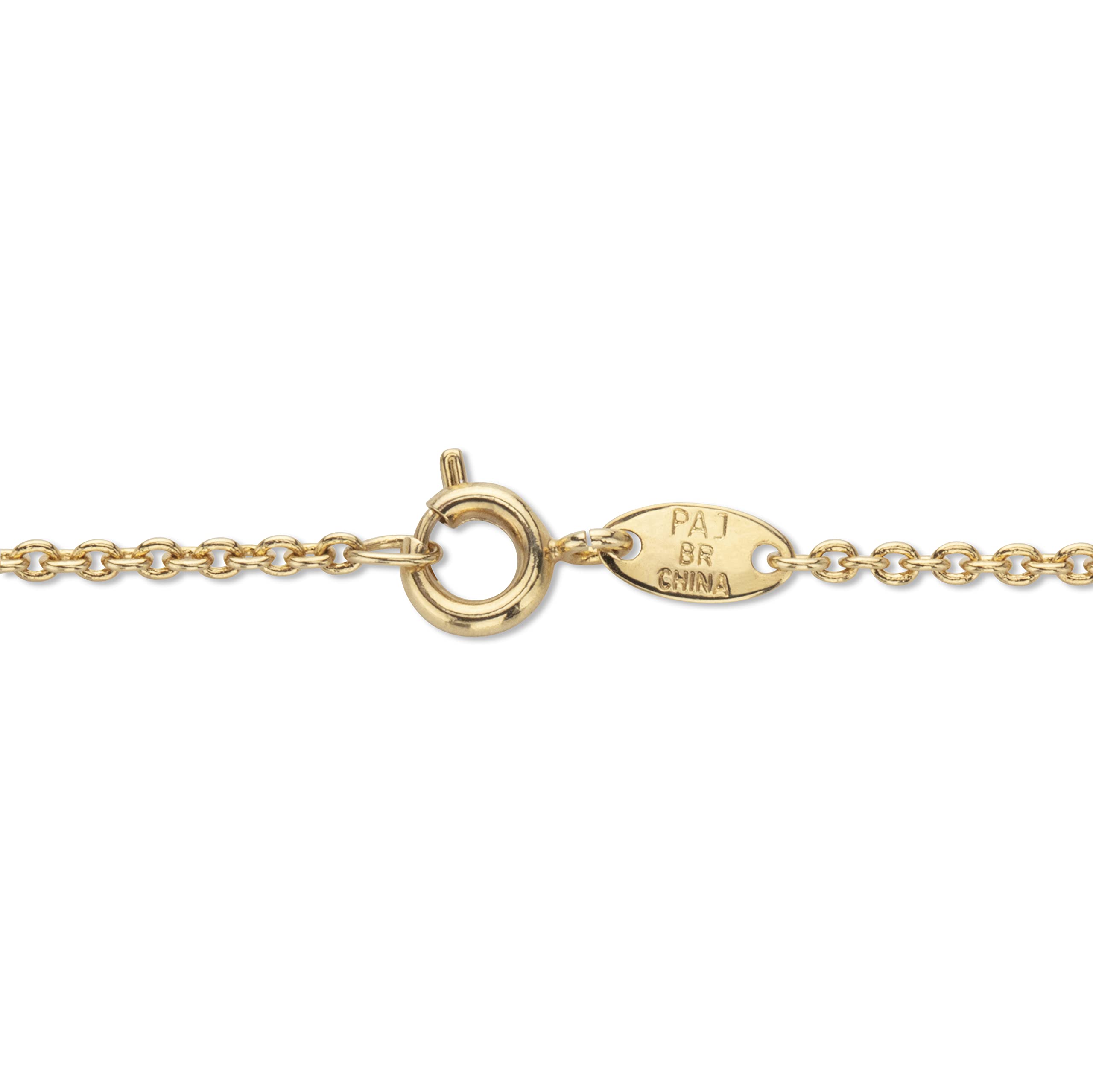 PalmBeach 18K Yellow Gold Plated Genuine Diamond Accent Italian Horn Charm Pendant (5mm)