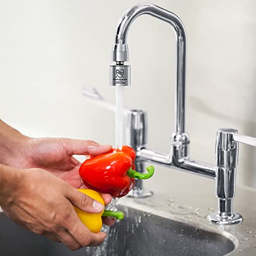 Swivel Faucet Aerator, Faucet Nozzle with 2 Spray Modes,360° NSF Rotate Kitchen Sink Faucet Attachment,Faucet Extender for Kitchen 55/64 inch Female Thread,Kitchen Sink Aerator Chrome