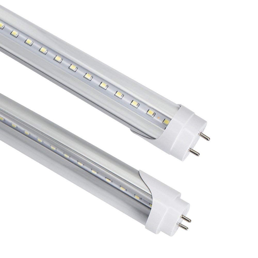 LightingWill LED T8 Light Tube 2FT, Daylight White 5000K, Dual-End Powered Ballast Bypass, 1000Lumens 10W (24W Equivalent Fluorescent Replacement), Clear Cover, AC85-265V Lighting Tube Fixture, 4 Pack