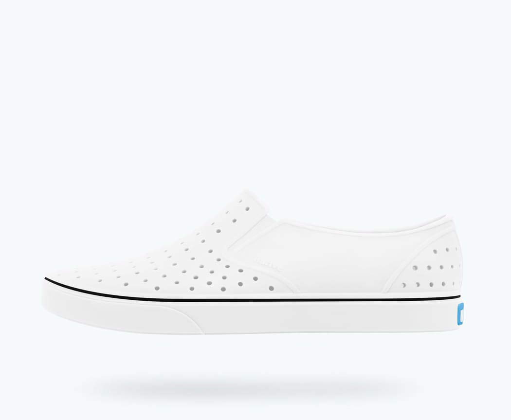 Native Shoes, Miles, Adult Shoe, Shell White/Shell White, 10 M US Women/8 M US Men