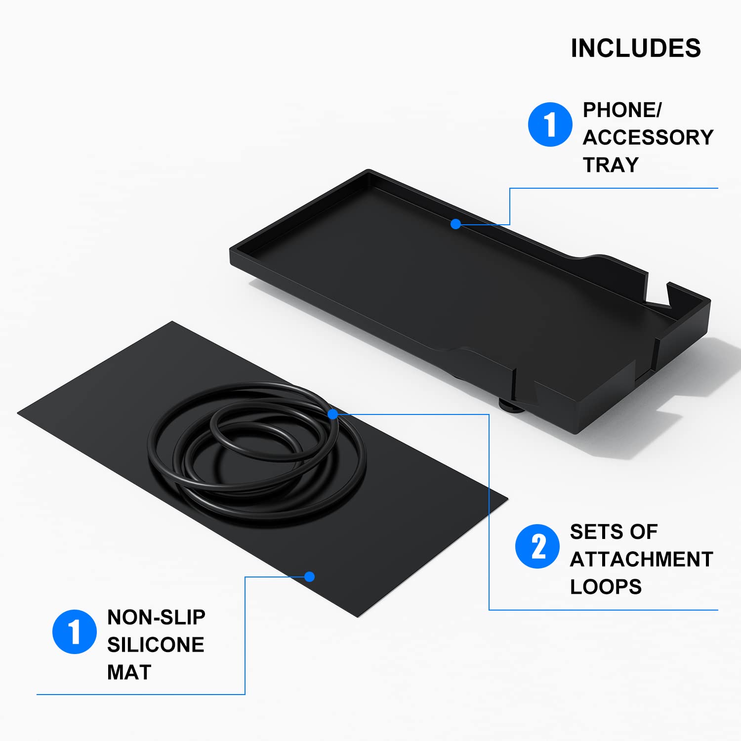 PunNeya Black Bar Mount Phone Holder for Exercise Bike, Charging Slot for iPhone iPad Phone Tablet Headphones Remotes Watch