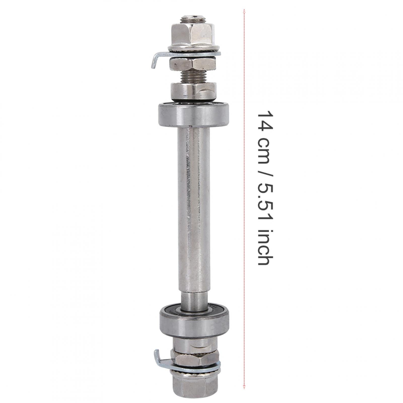 OUKENS Bicycle Wheel Hub Axle, Metal Bicycle Wheel Hub Axle Front Rear Solid Shaft Lever Replacement Bike Repair Tool Accessories for Road Bike Mountain BMX (Front)