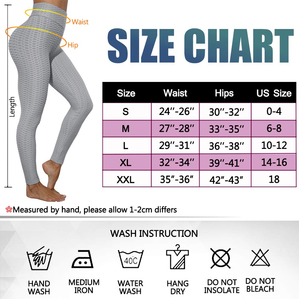 Murandick Booty Butt Lifting Leggings for Women Scrunch High Waist Textured Yoga Workout Pants