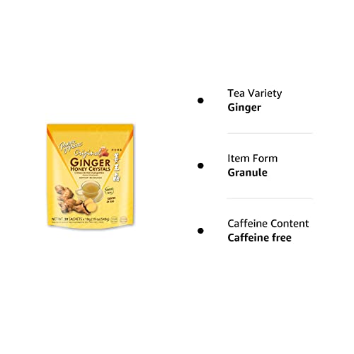 Prince of Peace Instant Ginger Honey Crystals, 30 Sachets – Instant Hot or Cold Beverage – Easy to Brew Ginger and Honey Crystals