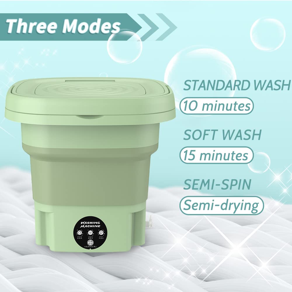 Mini Washing Machine, Foldable Ultrasonic Turbo Washing Machine,for Small Clothing,Underwear Suitable for Home, Business, Travel, College Room, RV, Apartment